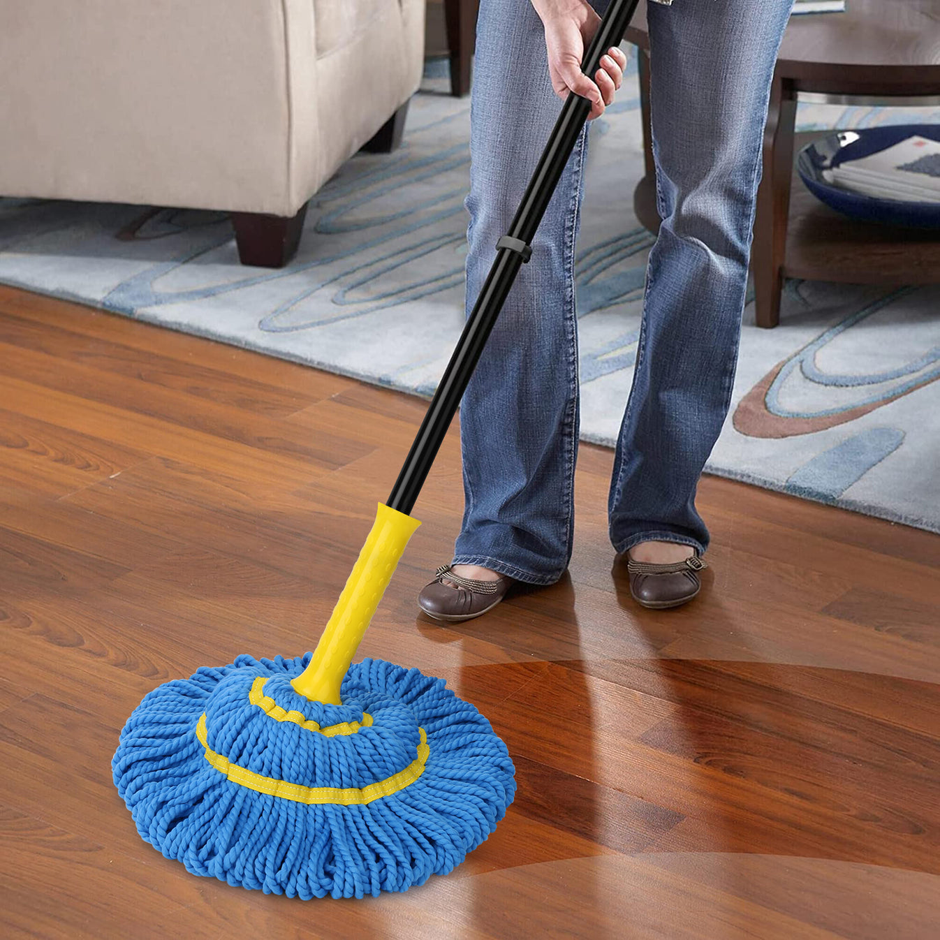 Self-Wringing Twist Mops for Floor Cleaning, Microfiber Floor mop with ...