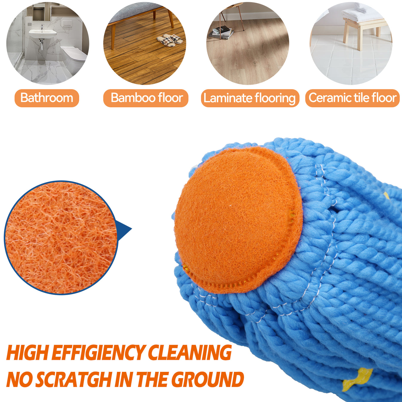 Self-Wringing Twist Mops for Floor Cleaning, Microfiber Floor mop with ...