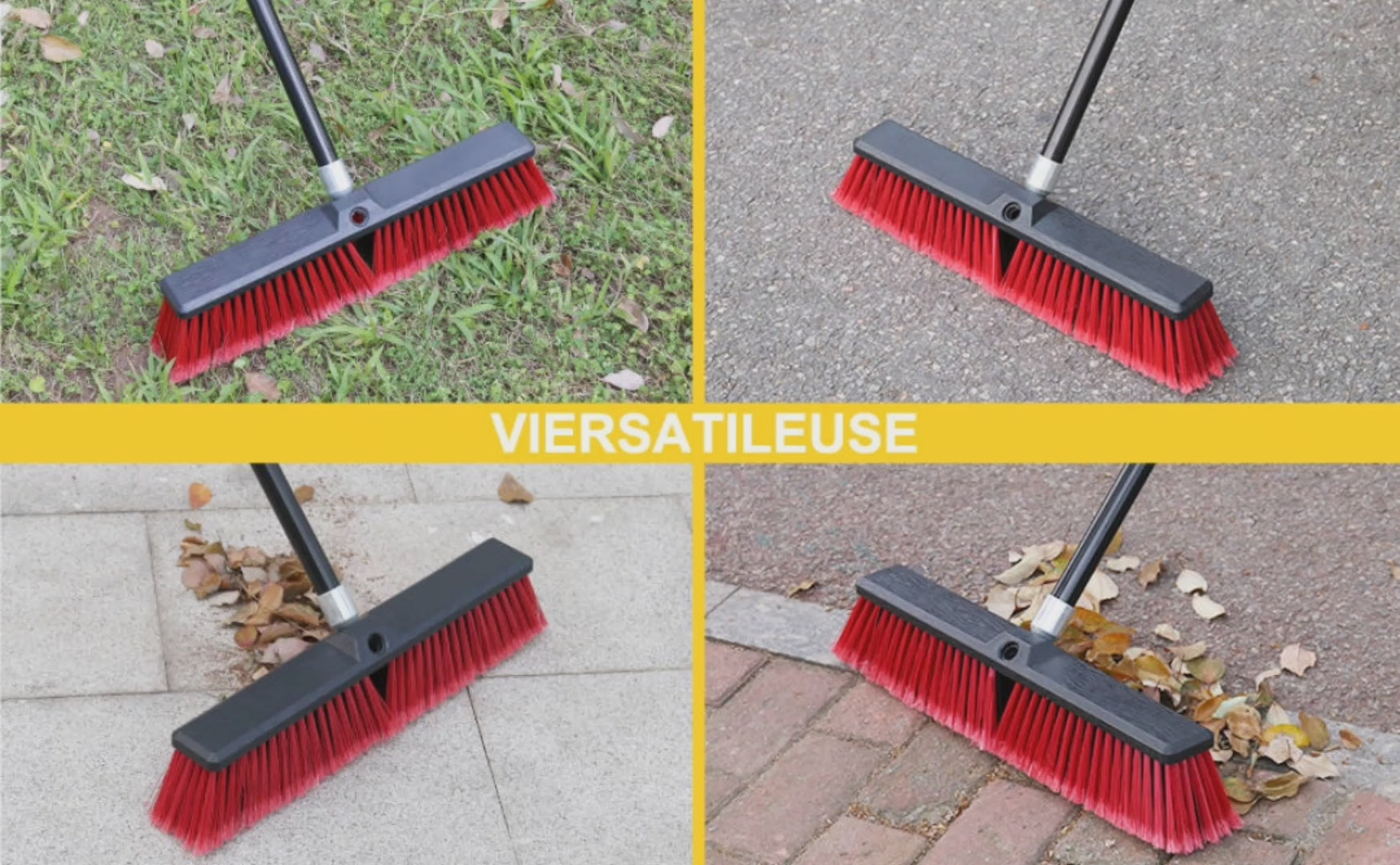 18 inches Heavey Duty Push Broom Outdoor Garden Broom with 63" Long Ha ...