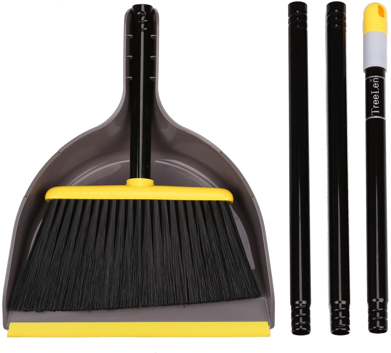 Angle Broom with Dustpan,Dust pan Snaps On Broom Handles,Broom with At ...